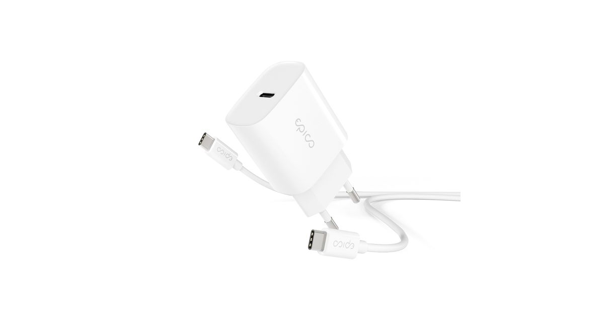 iStores by Epico 20W PD Charger Bundle with USB-C to USB-C cable 1.2m ...